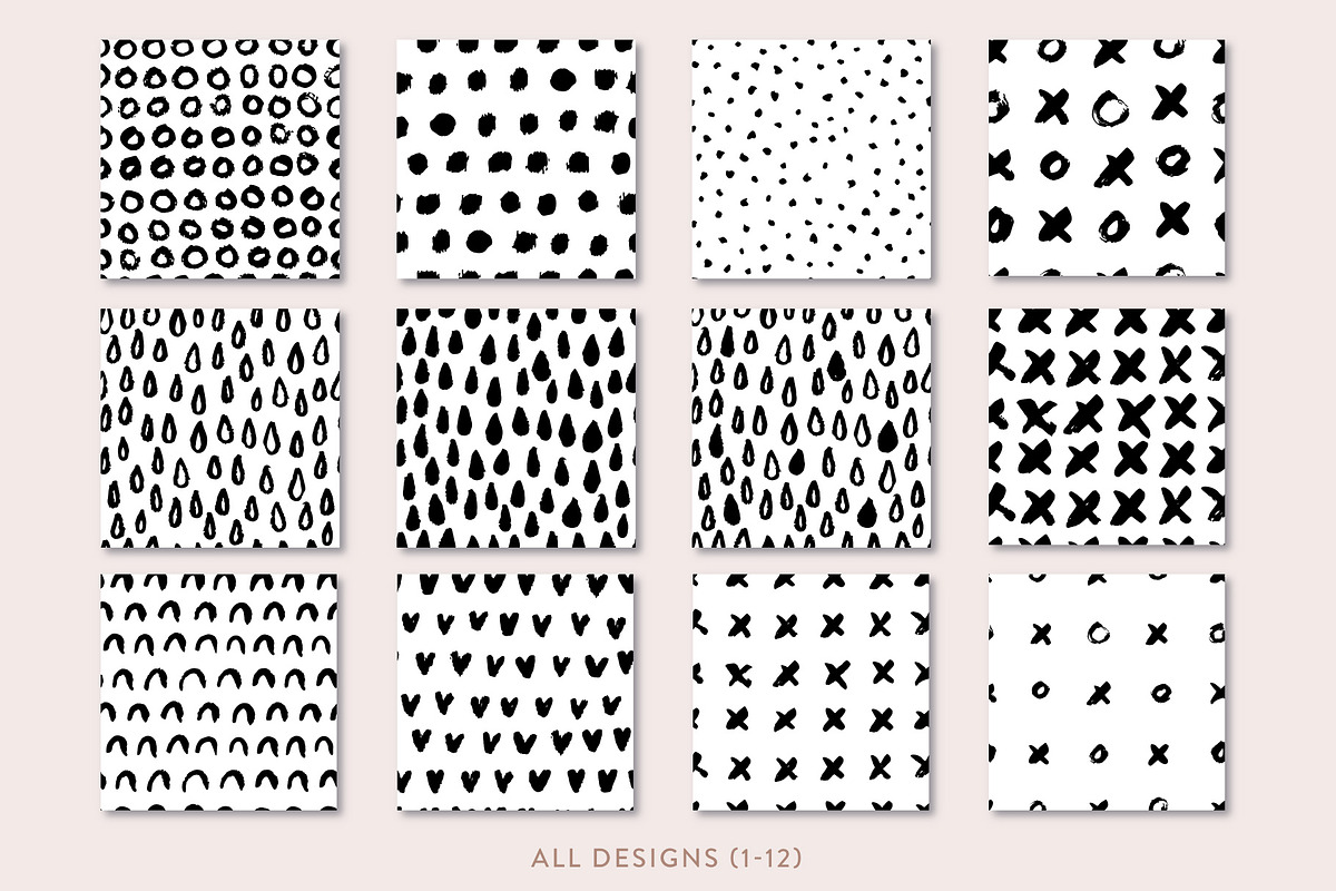 24 Hand Drawn Seamless Patterns, a Pattern Graphic by Type and Graphics ...
