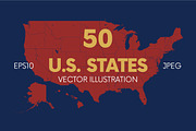 50 U.S. States | USA map, an Education Illustration by MaximGertsen