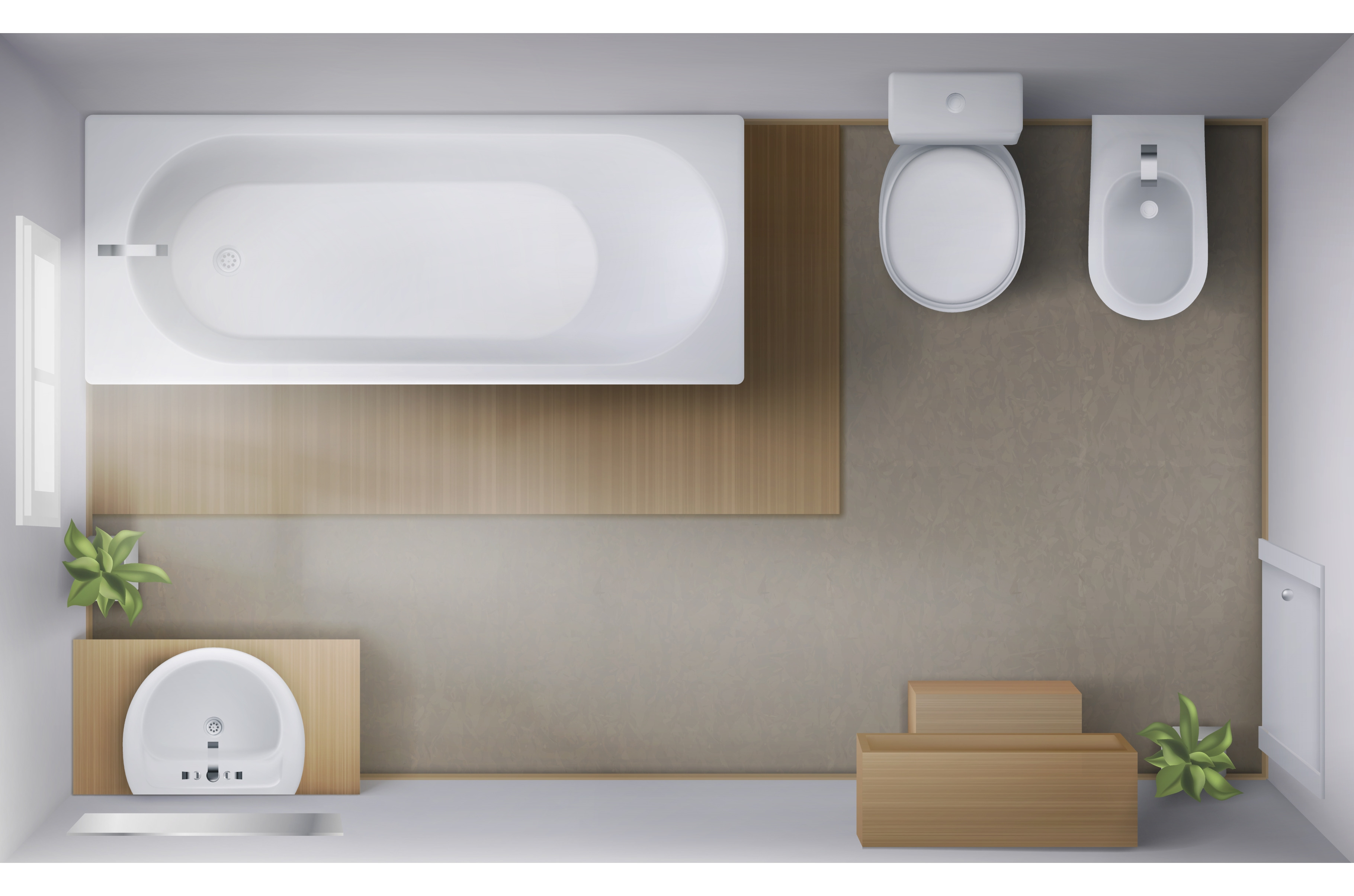 Bathroom interior top view, room | Graphic Objects ~ Creative Market