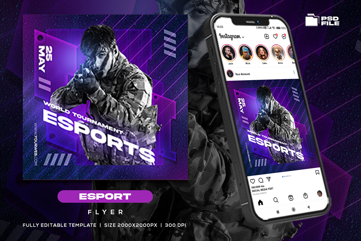 Esports Flyer Template Design, a Flyer Template by Rmbimo