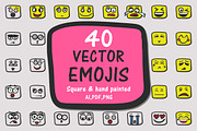 40 vector square emojis (Faces), an Object Graphic by Art by Fatma