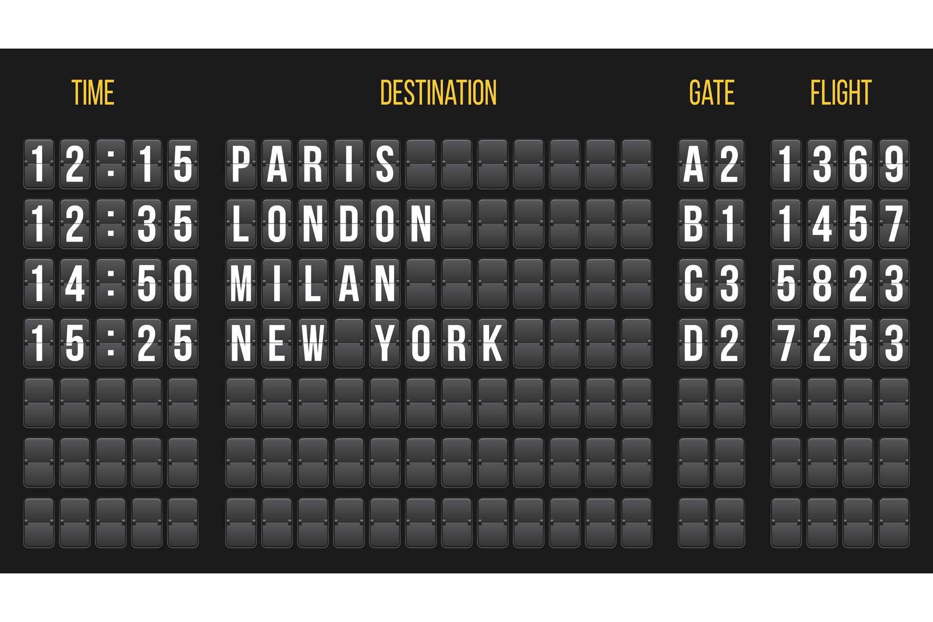 Flip scoreboard, airport board. | Transportation Illustrations ...