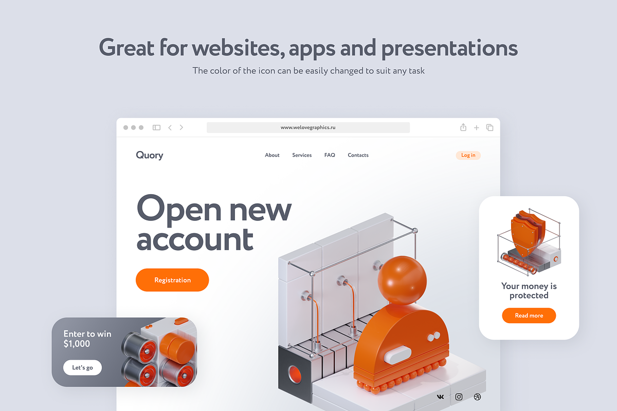 Quory Technology 3D Icons