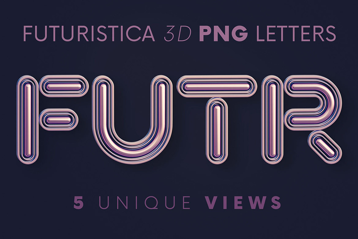 Futuristica - 3D Lettering, an Object Graphic by MIIM | Creative Market