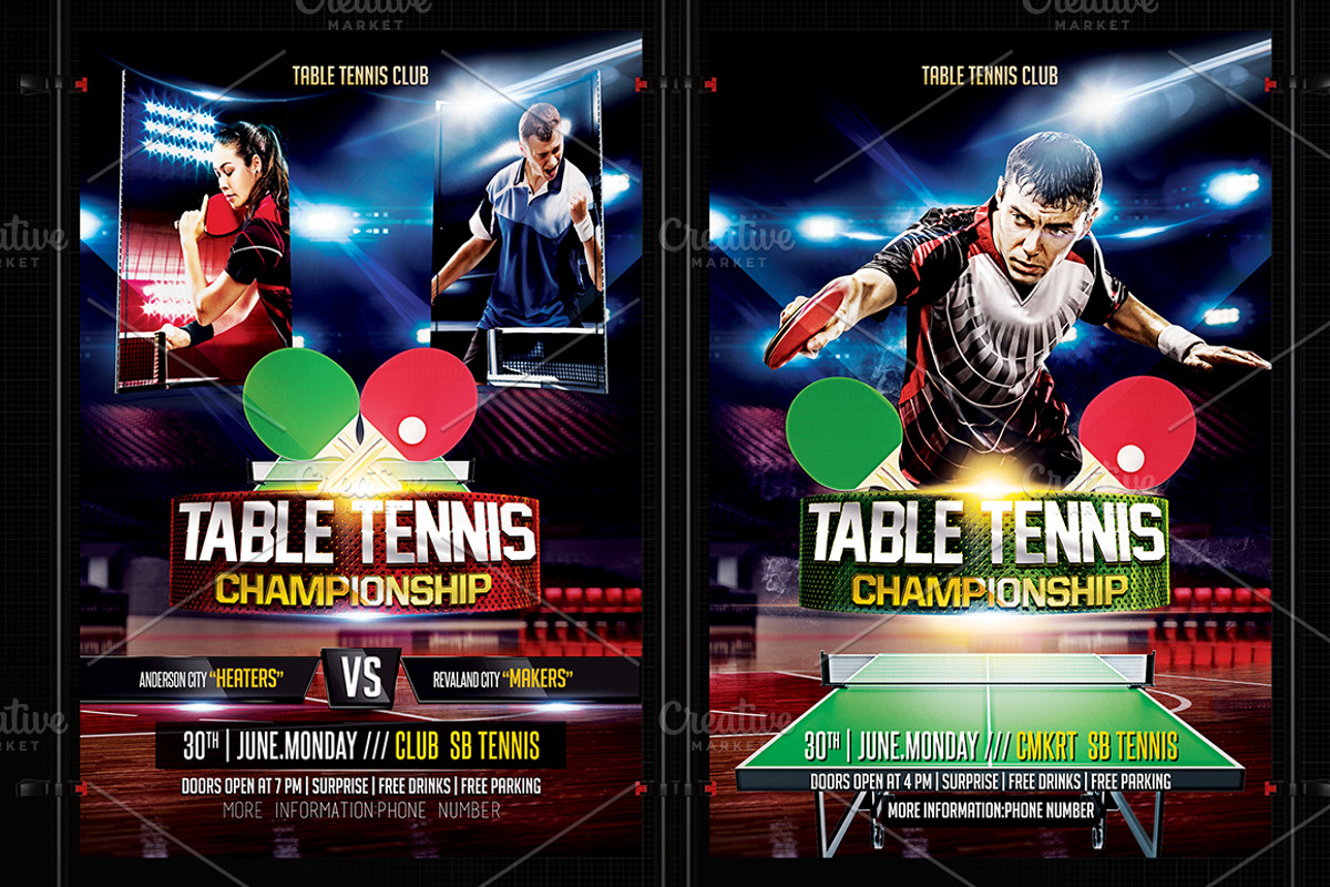 Table Tennis Flyer Template, a Flyer Template by Basez Flyers