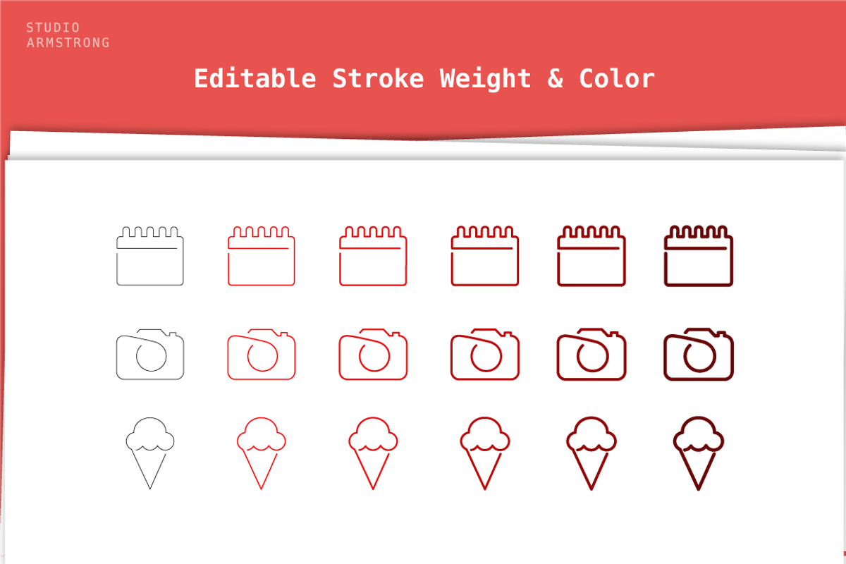 Continuous Line Icons, an Outline Icon by Studio Armstrong | Creative ...