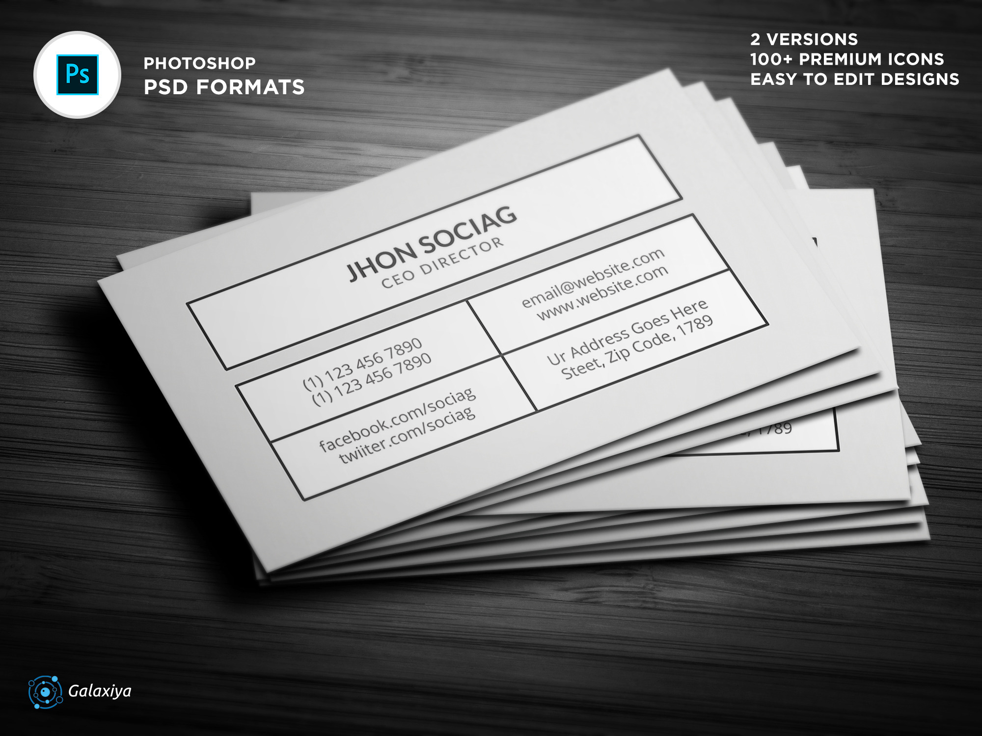 Simple Individual Business Cards, a Business Card Template by Galaxiya