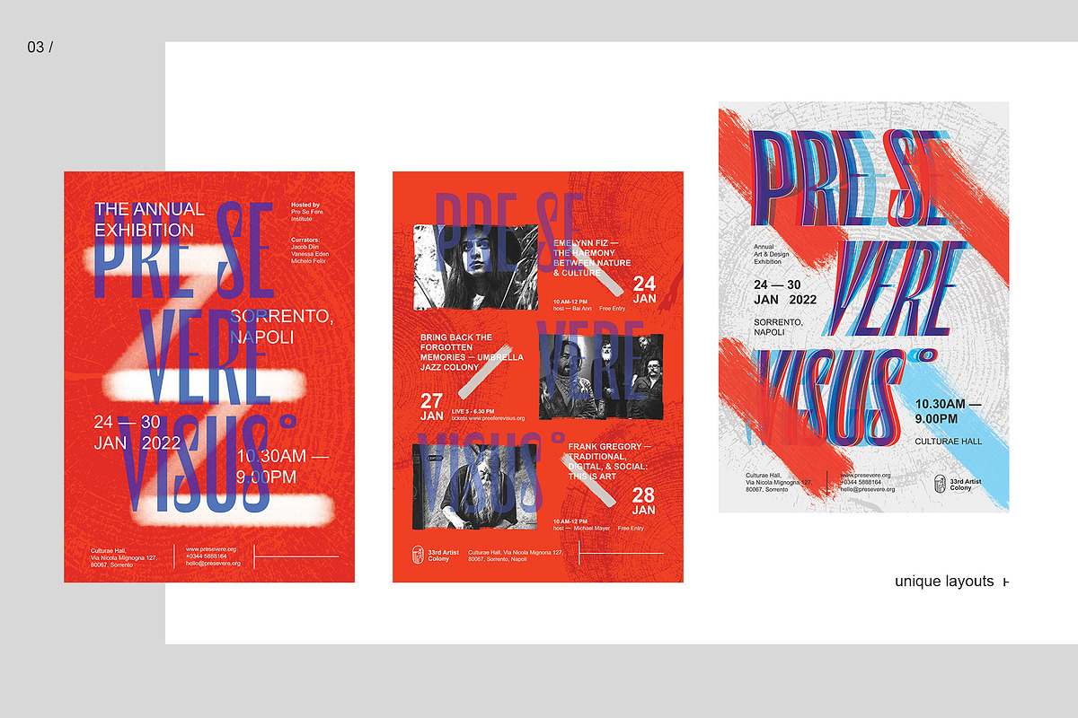EXHIBITION Event Poster Templates, a Flyer Template by Bornx Design