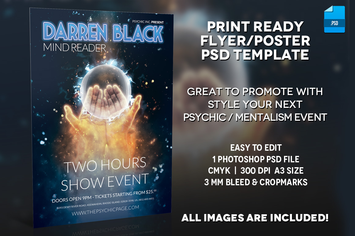 Mentalist / Psychic Poster Template, a Flyer Template by Illusiongraphic