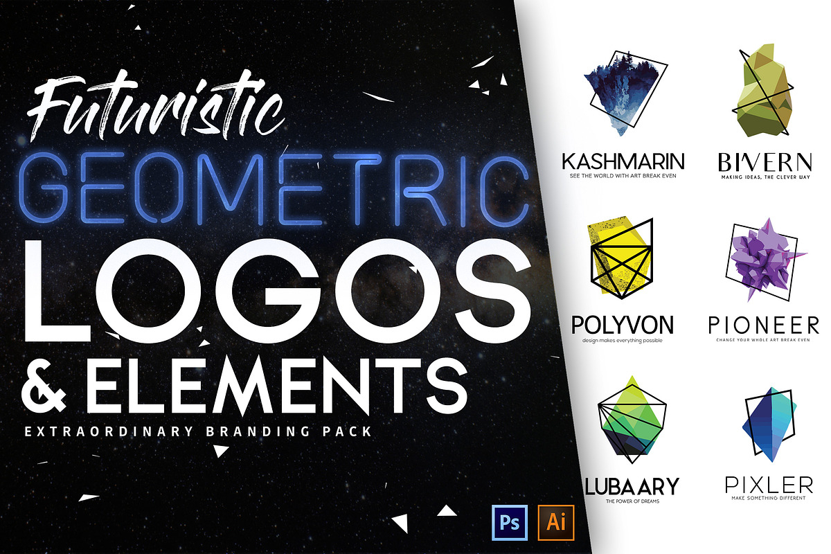 Futuristic & Geometric Logos Bundle, a Branding & Logo Template by AN ...