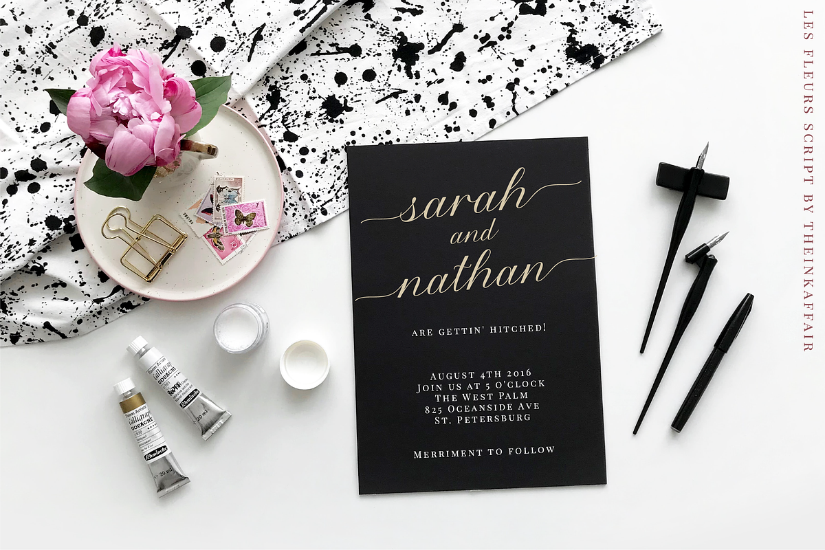 Les Fleurs Script, a Script Font by theinkaffair