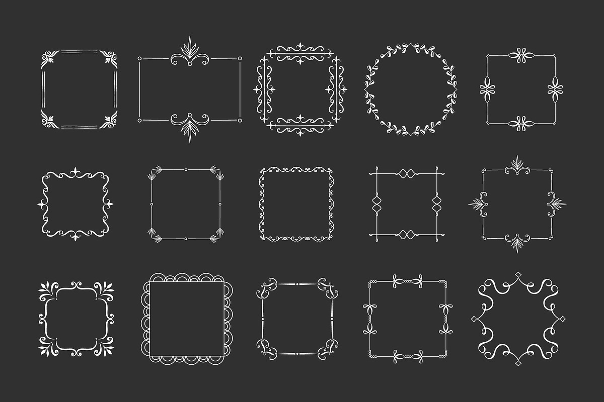 210 hand drawn frames & borders, a Decorative Illustration by Anatartan ...