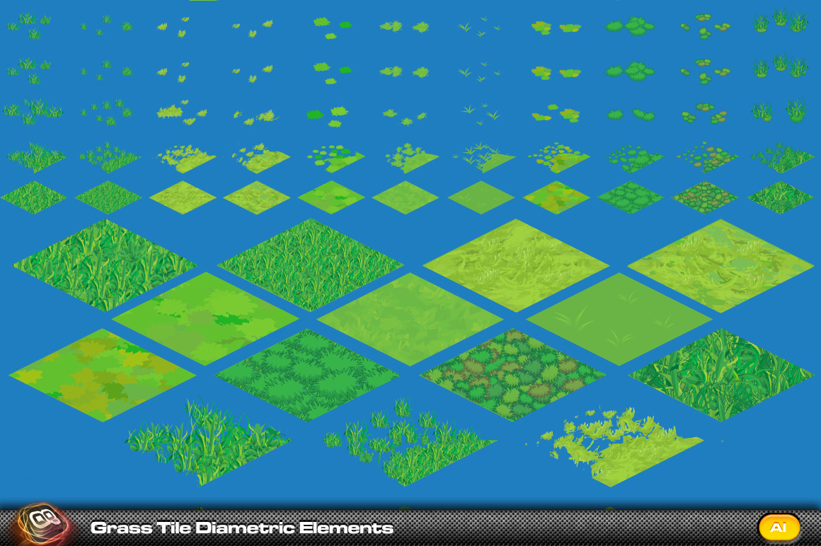 Grass Development Asset V2 Diametric, an Object Graphic by quicky