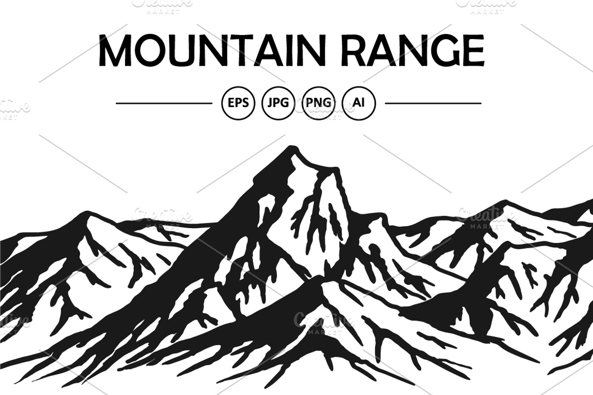 Mountain Range Vector Bundle, a Pattern Graphic by MSA-Graphics