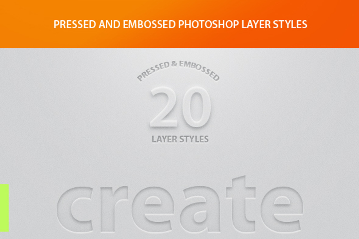 20 Best Pressed & Embossed Styles, a Layer Style Add-On by Premium ...