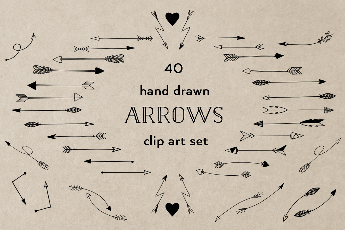 40 Black arrow clipart set, a Graphic by KitsPix