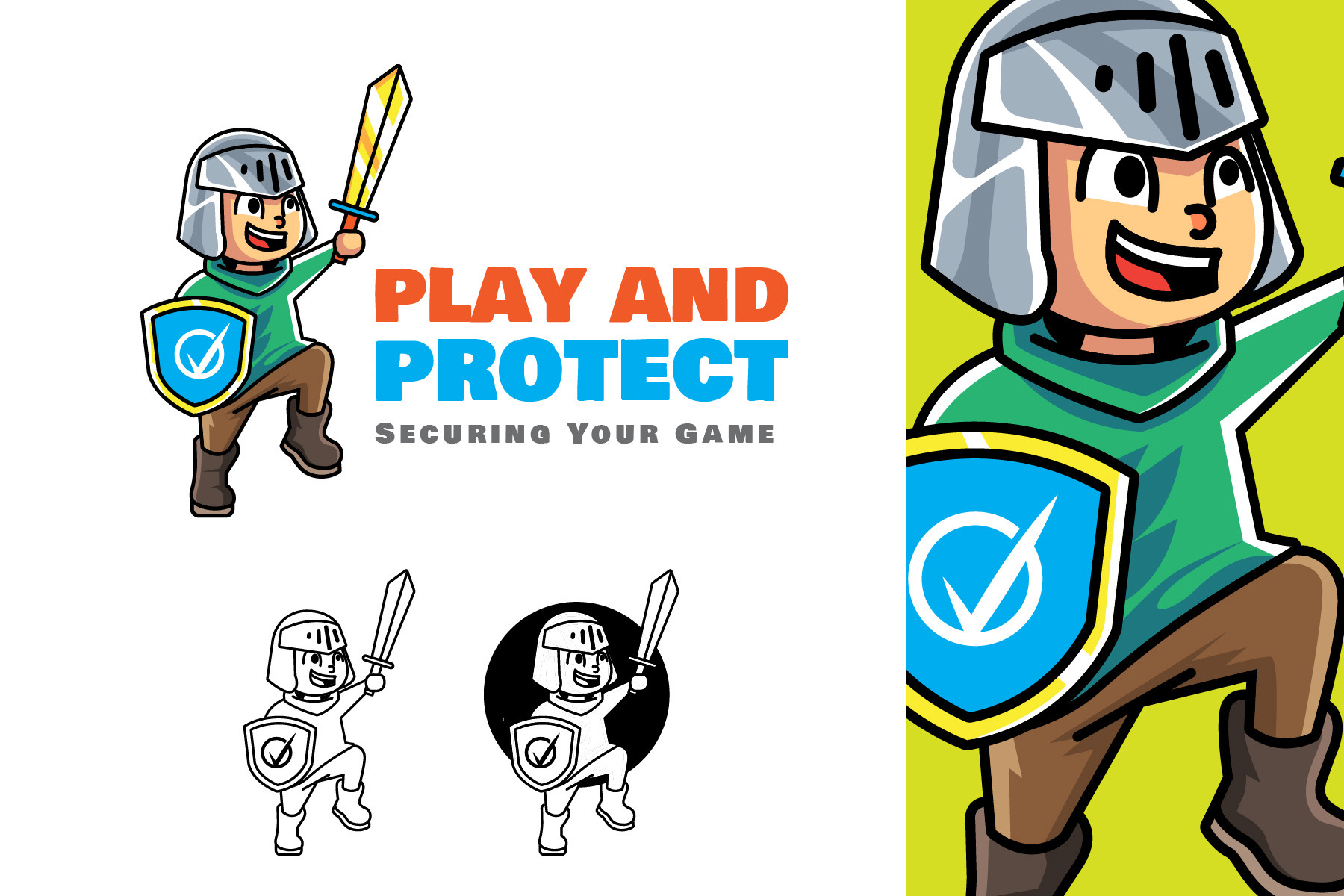 Play Protect - Mascot & Esport Logo, a Branding & Logo Template by AQR ...