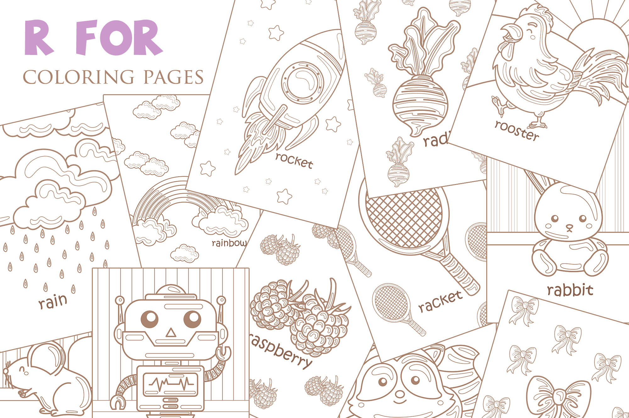 Alphabet R For Vocabulary Coloring, an Education Illustration by ...