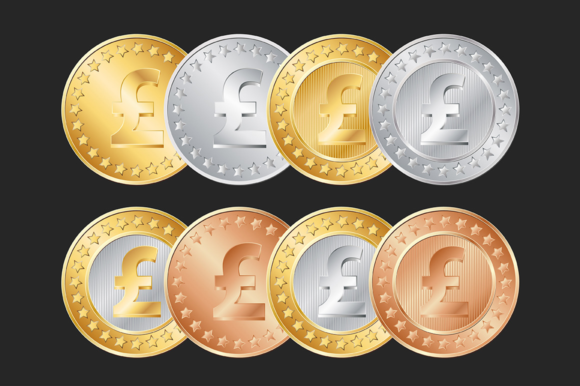 Pound coins set | Icons ~ Creative Market