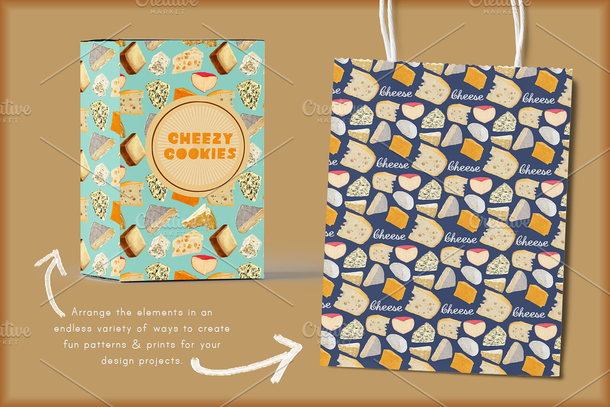 Cheese Clip Art Illustrations, a Food Illustration by Cynthia Arre
