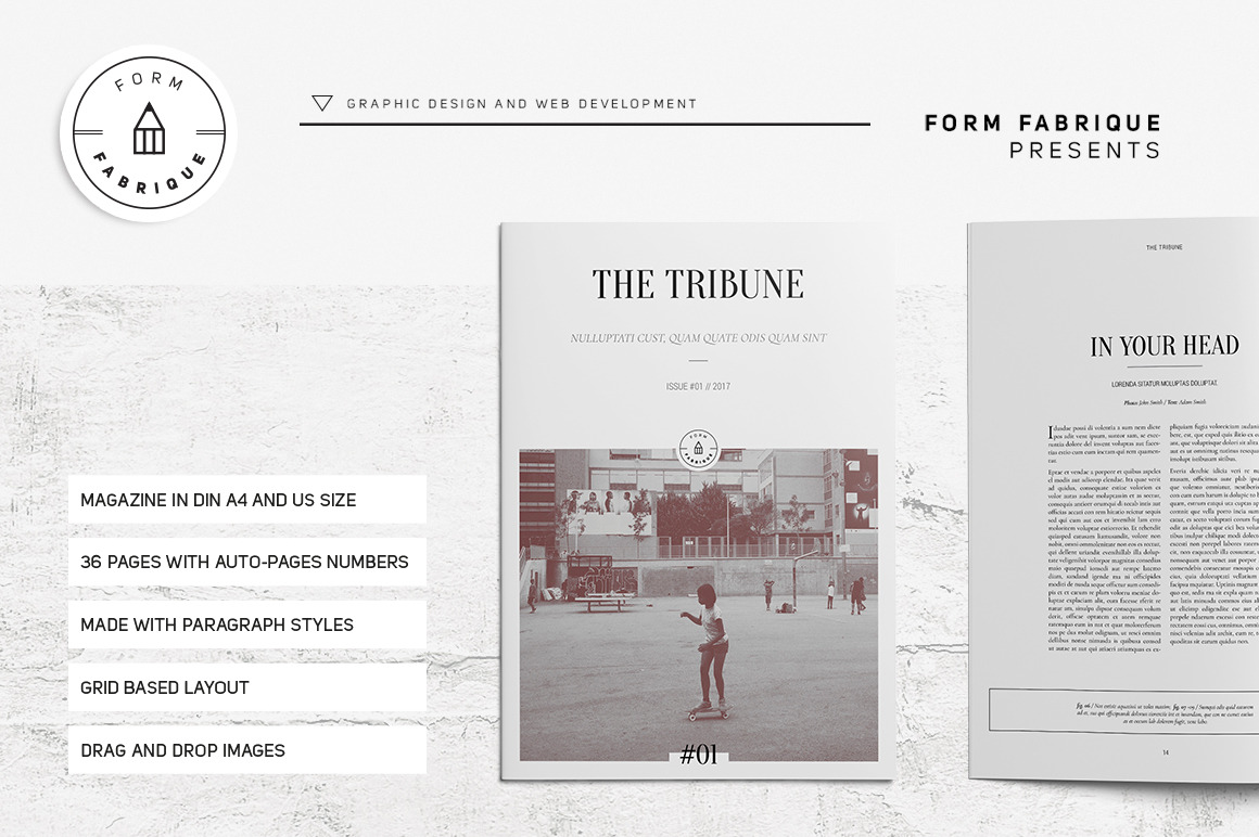 Tribune Magazine, a Magazine Template by Form Fabrique