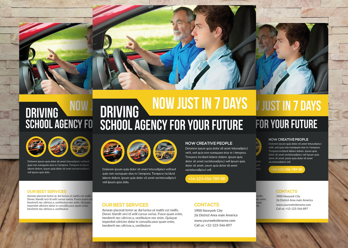 Driving School Flyer Template, a Flyer Template by graphicforest ...