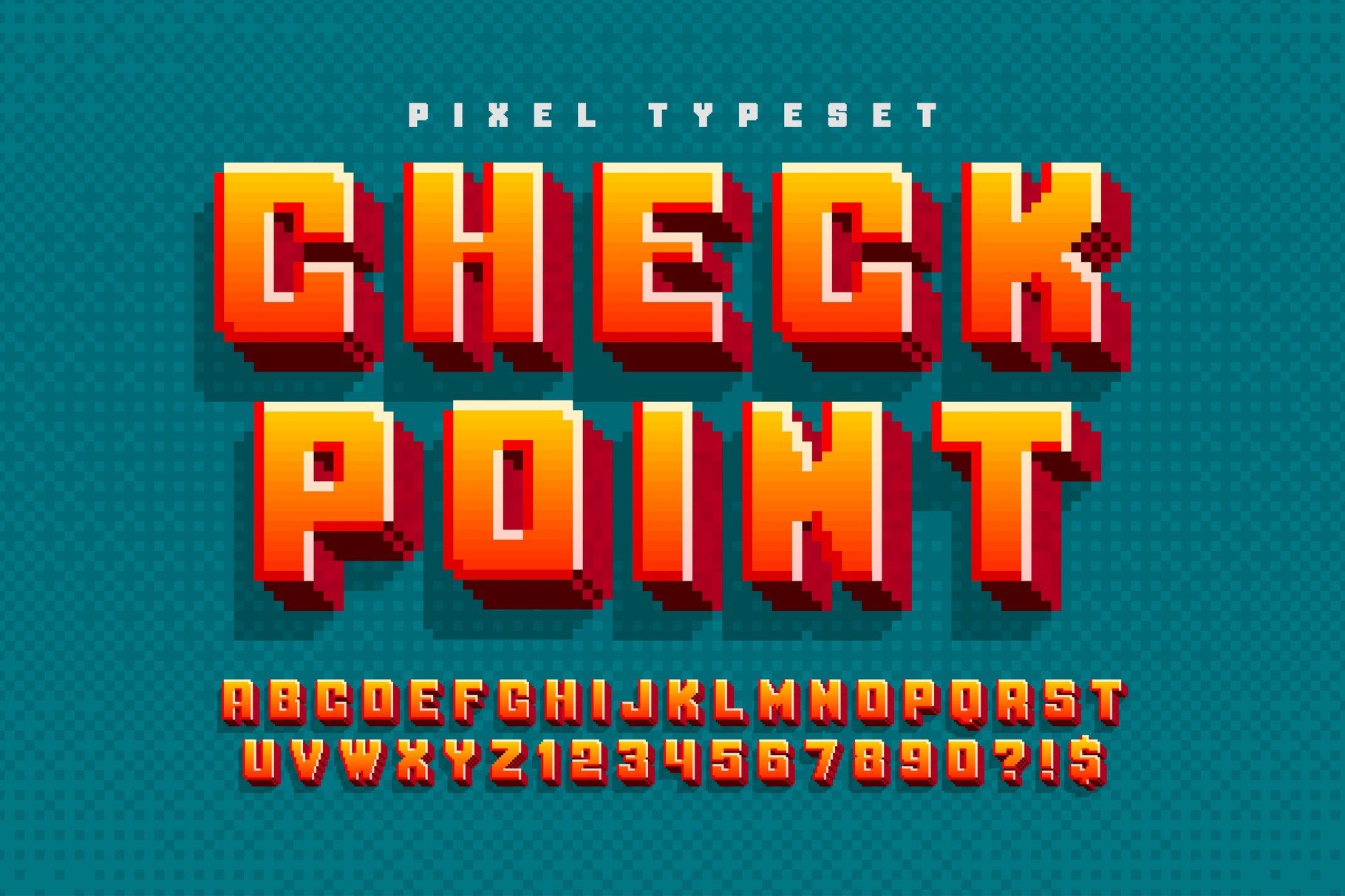 Pixel vector alphabet design, an Illustration by Revelstockart