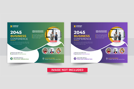 Horizontal Conference Flyer template | Creative Market
