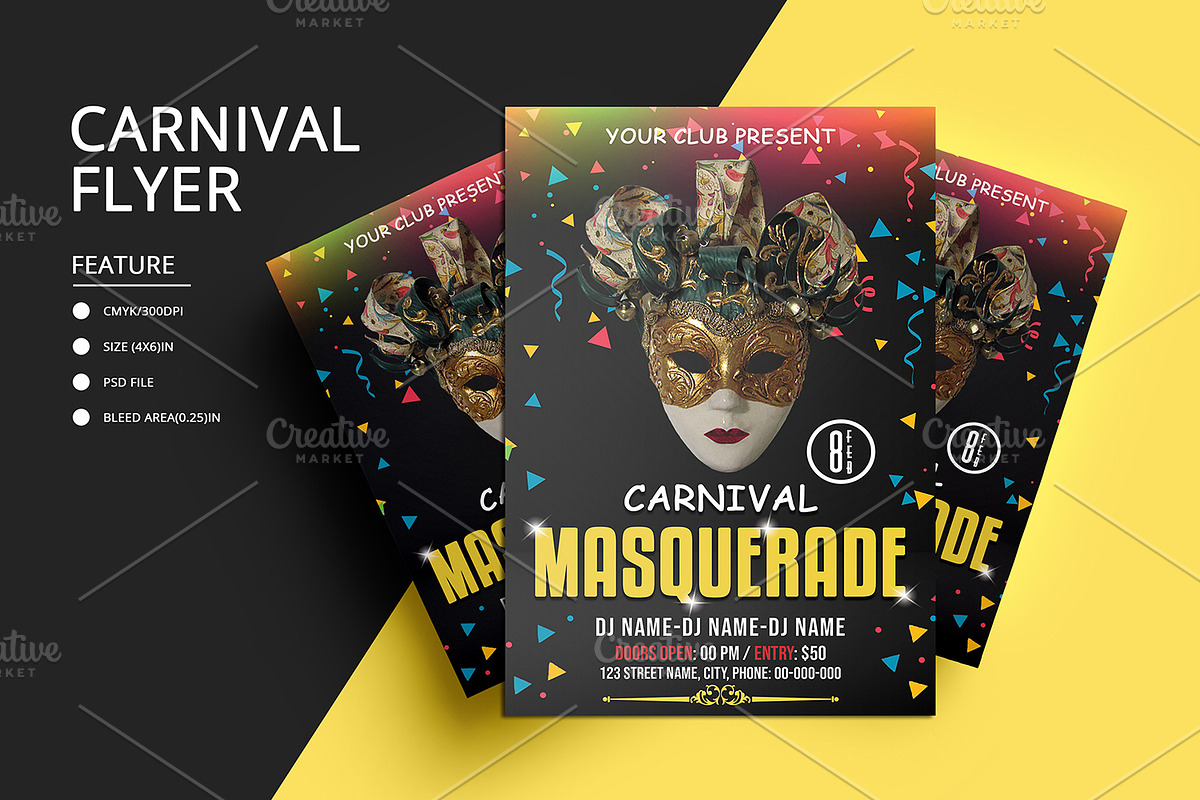 Carnival / Mardi Gras Flyer V949, a Flyer Template by Template Shop