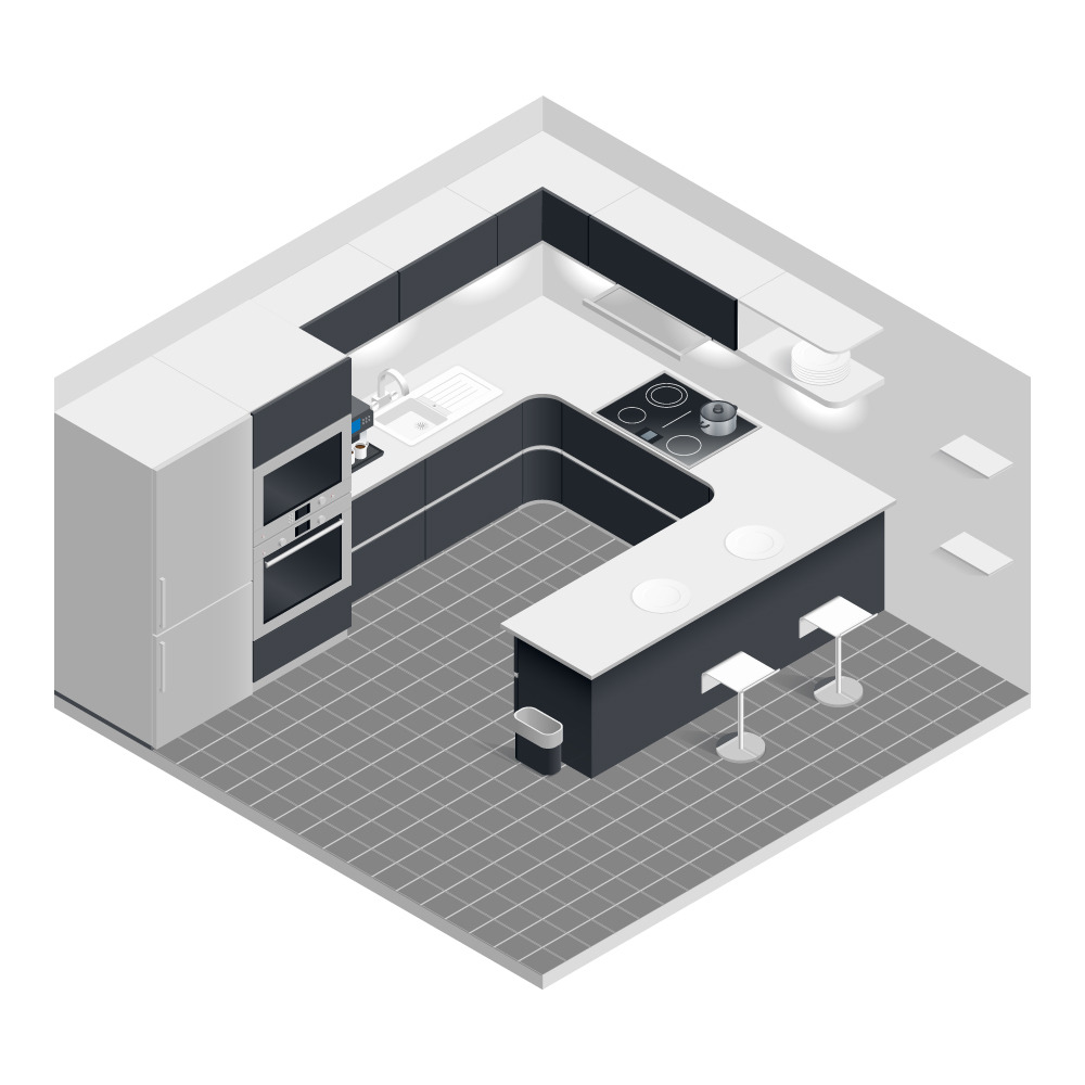 Isometric kitchen set, an Icon by Equipoise