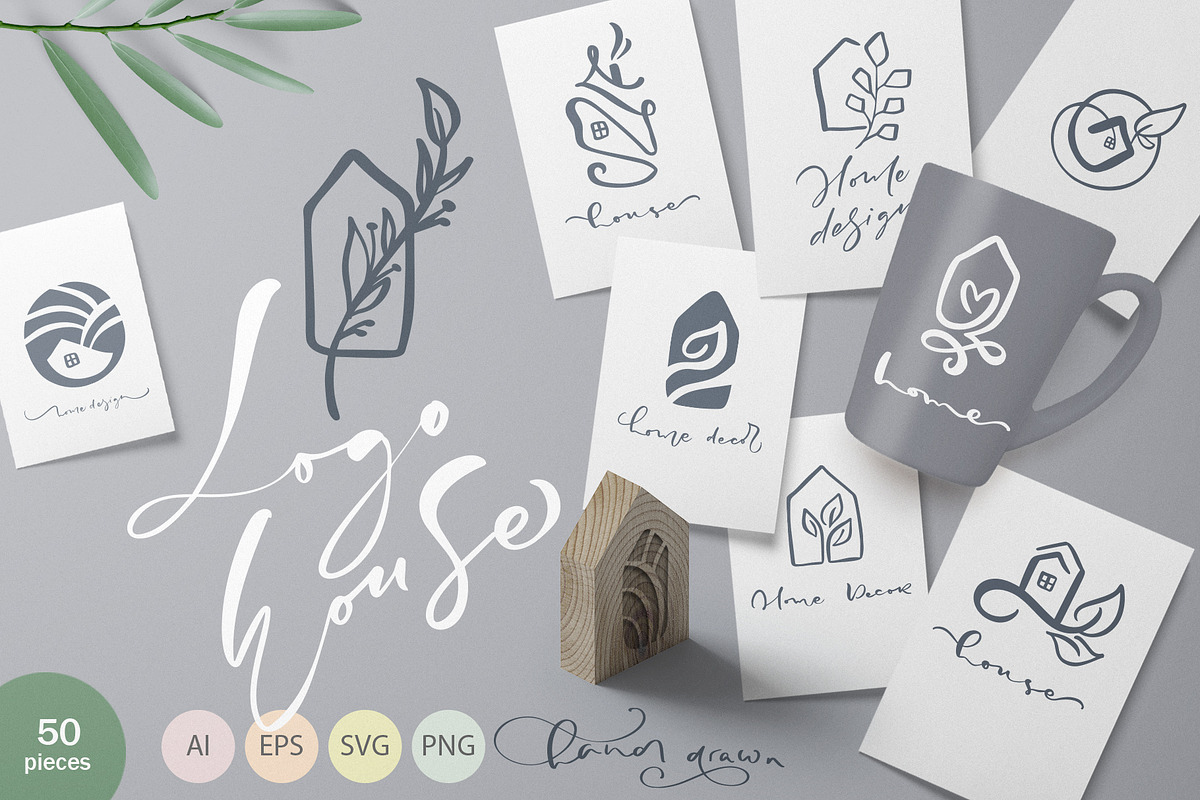 Hand drawn Logo House Vector element, an Object Graphic by Happy Letters