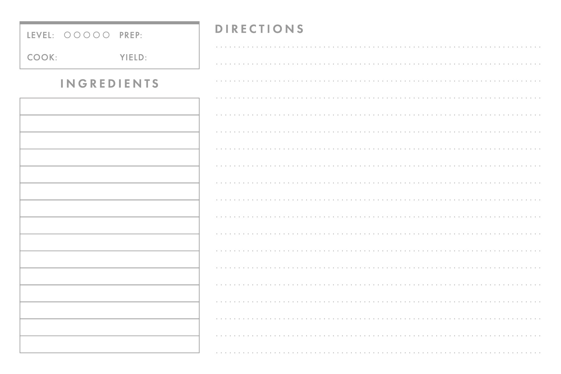 Printable A4 Recipe Card Template, a Stationery Template by Krafti Lab
