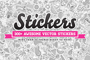 Awesome 300 Vector Stickers Set, an Illustration by Ckybe's Corner