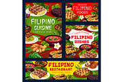 Filipino cuisine asian food vector, a Food Illustration by Vector Tradition