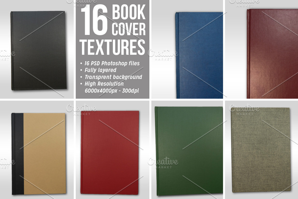 16 Book Cover Textures / Isolated, a Texture Graphic by Illusiongraphic