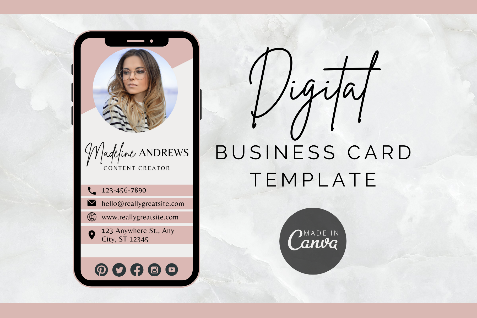 Modern Digital Business Card Template | Creative Market