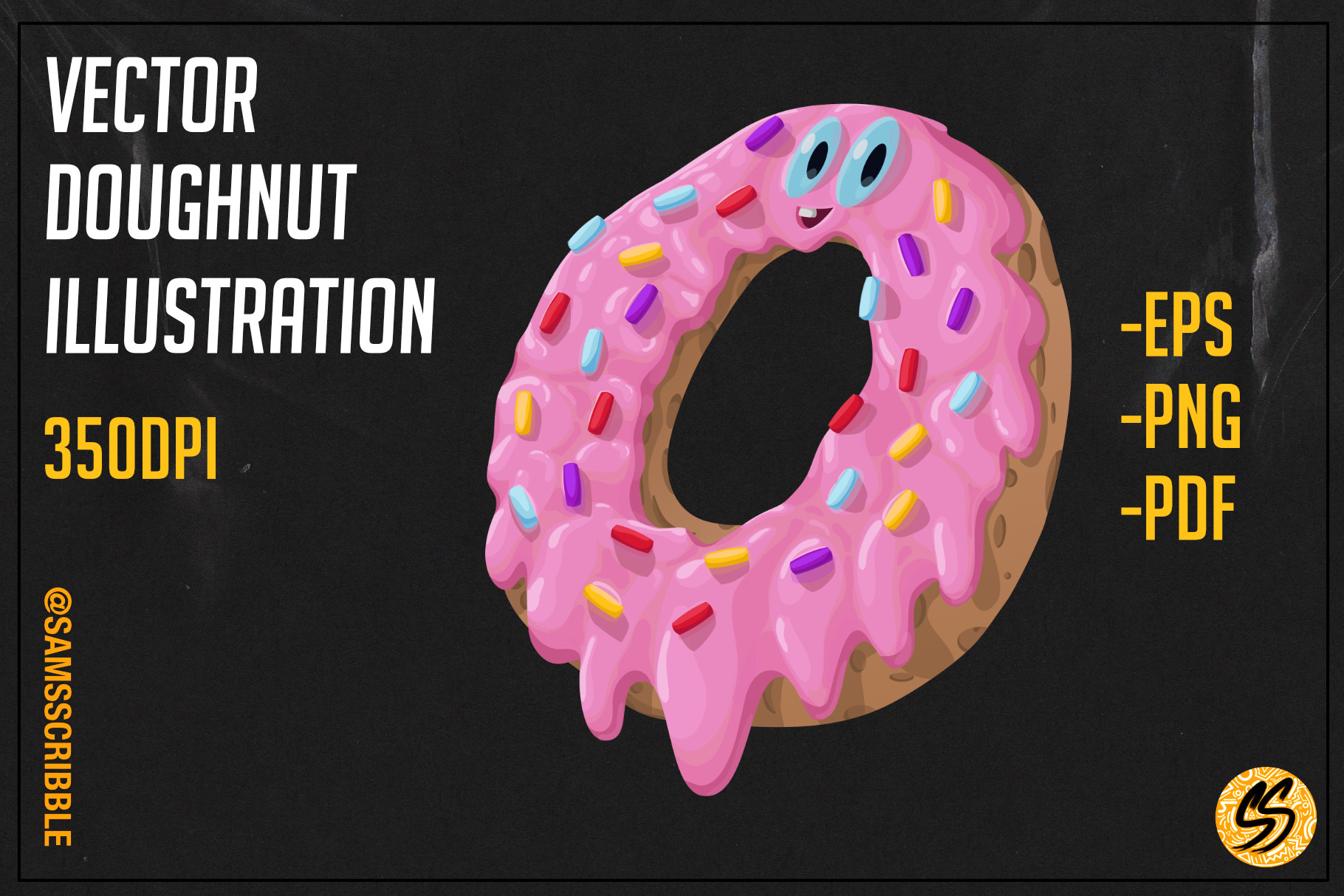 Vector Doughnut Illustration, a Food Illustration by SamsScribble