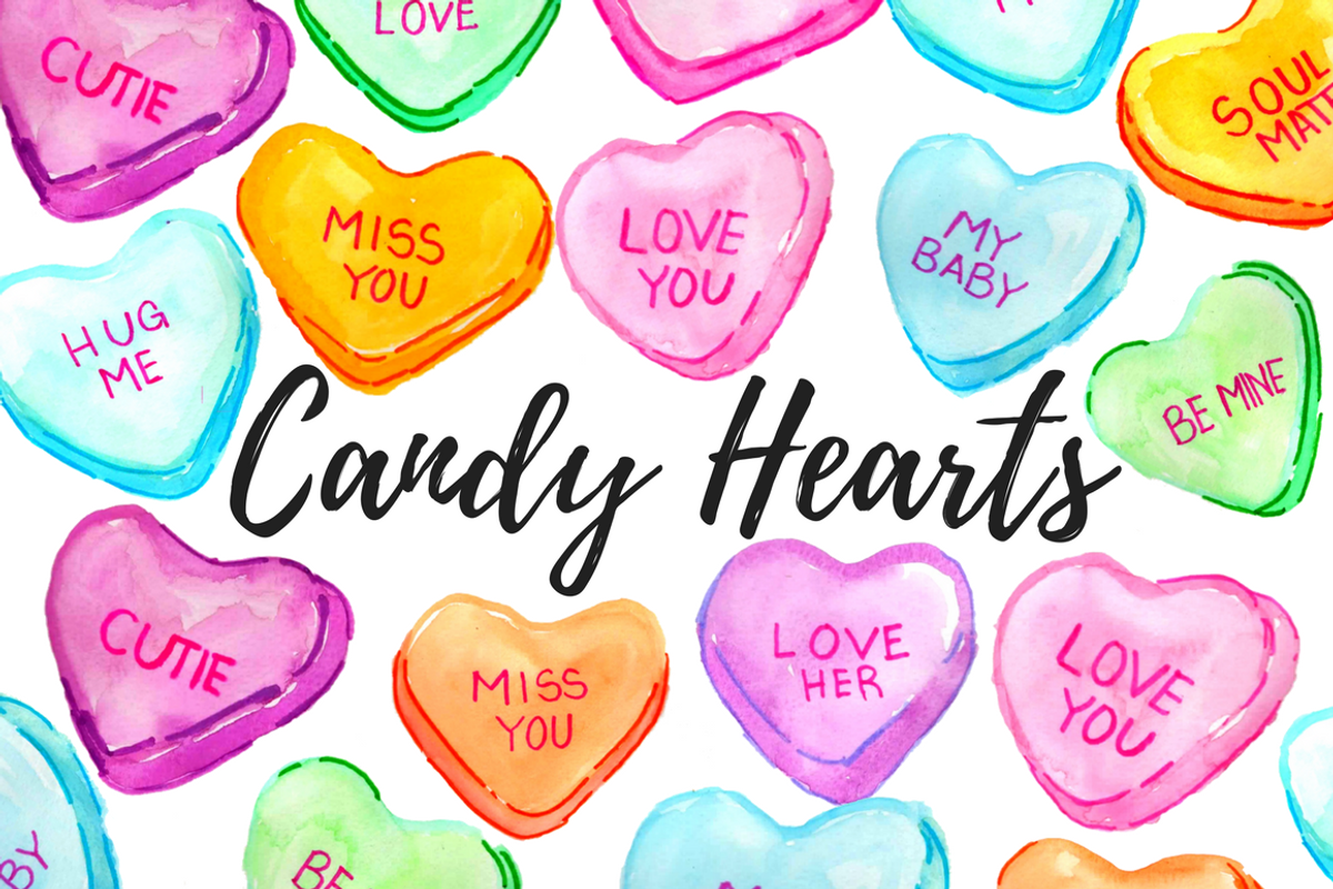 Valentines Candy Hearts Clipart, a Food Illustration by Writelovely