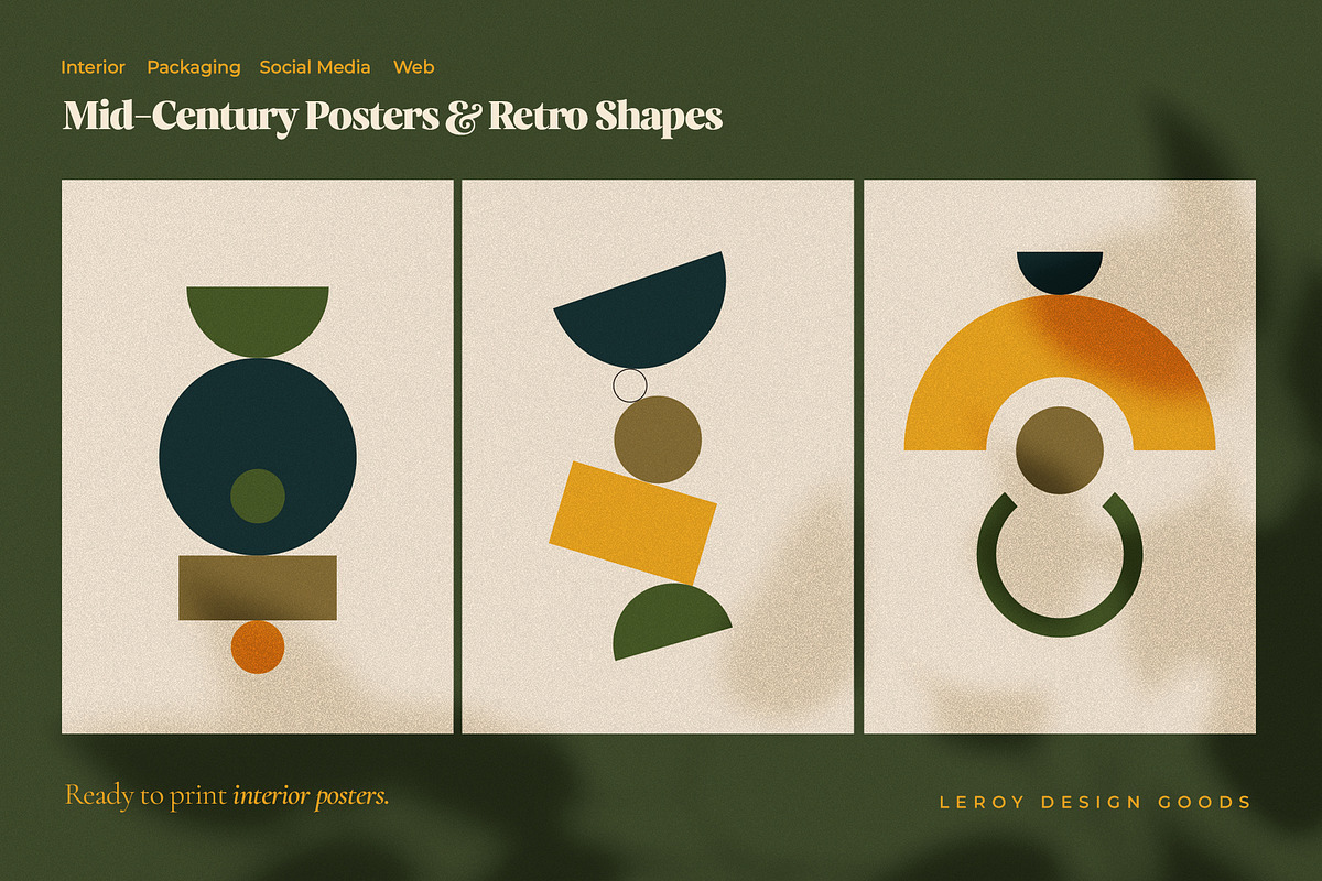 Mid-Century Posters & Retro Shapes