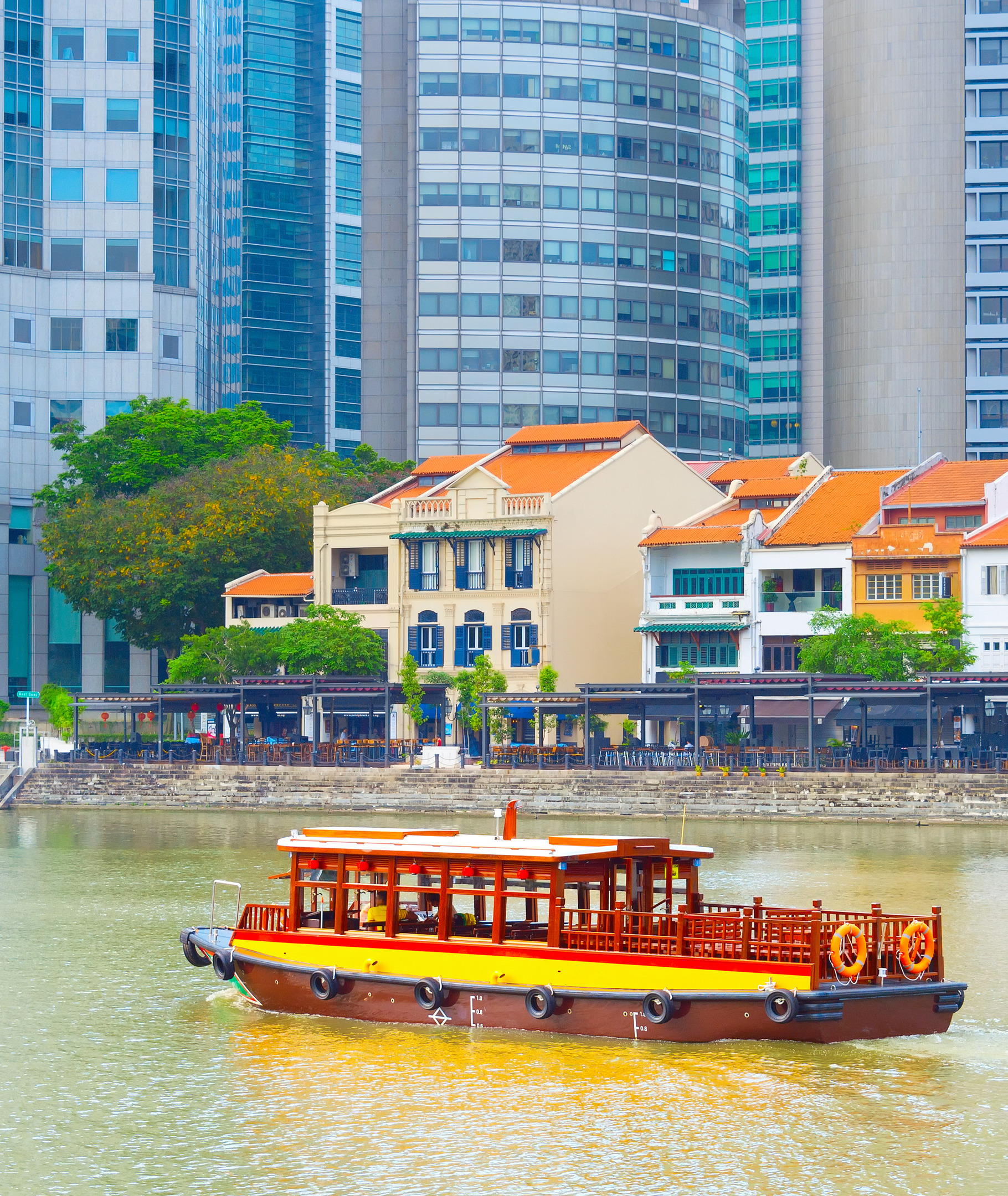 Tourist boat quay singapore river containing singapore, boat, and quay ...