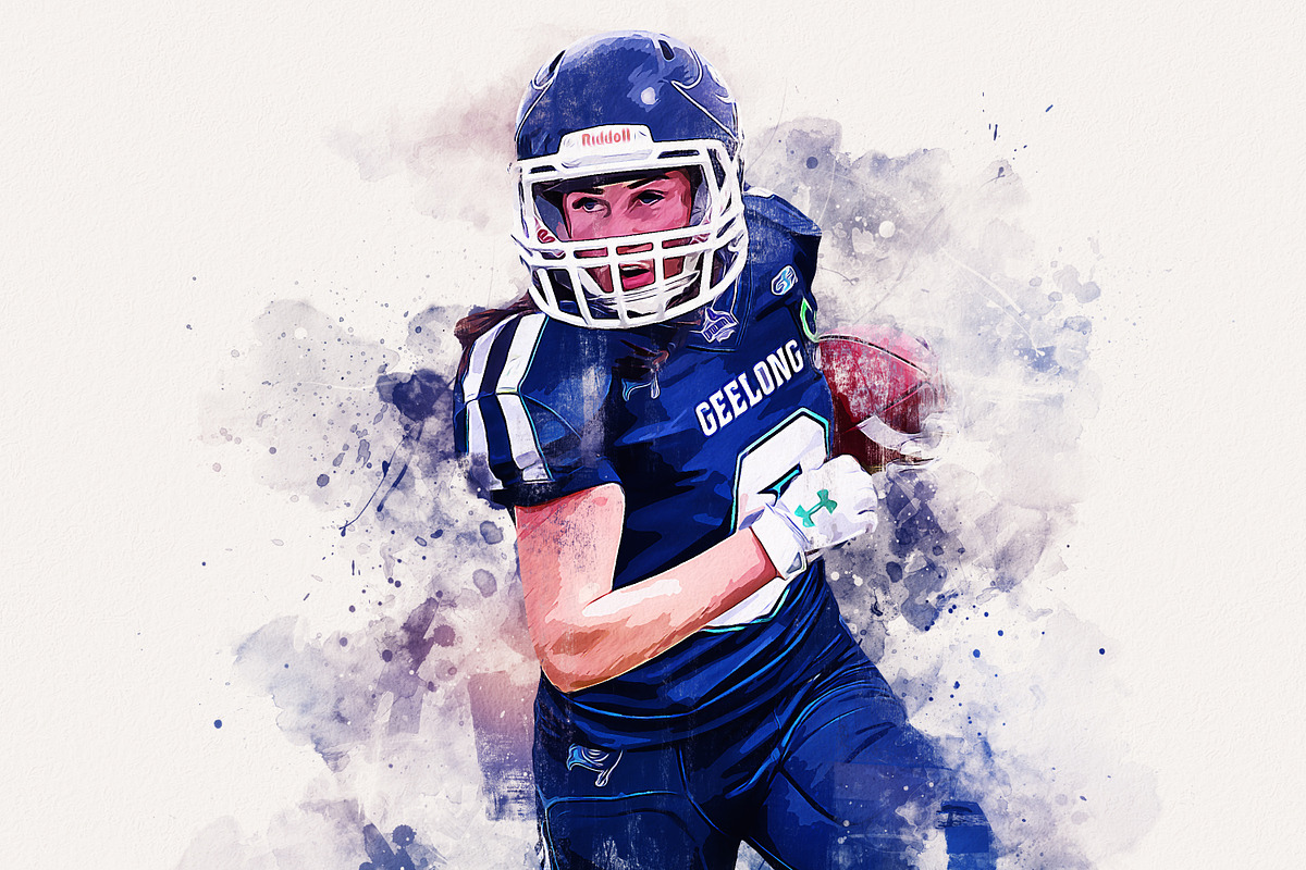 Sports Watercolor Sketch Art Effect