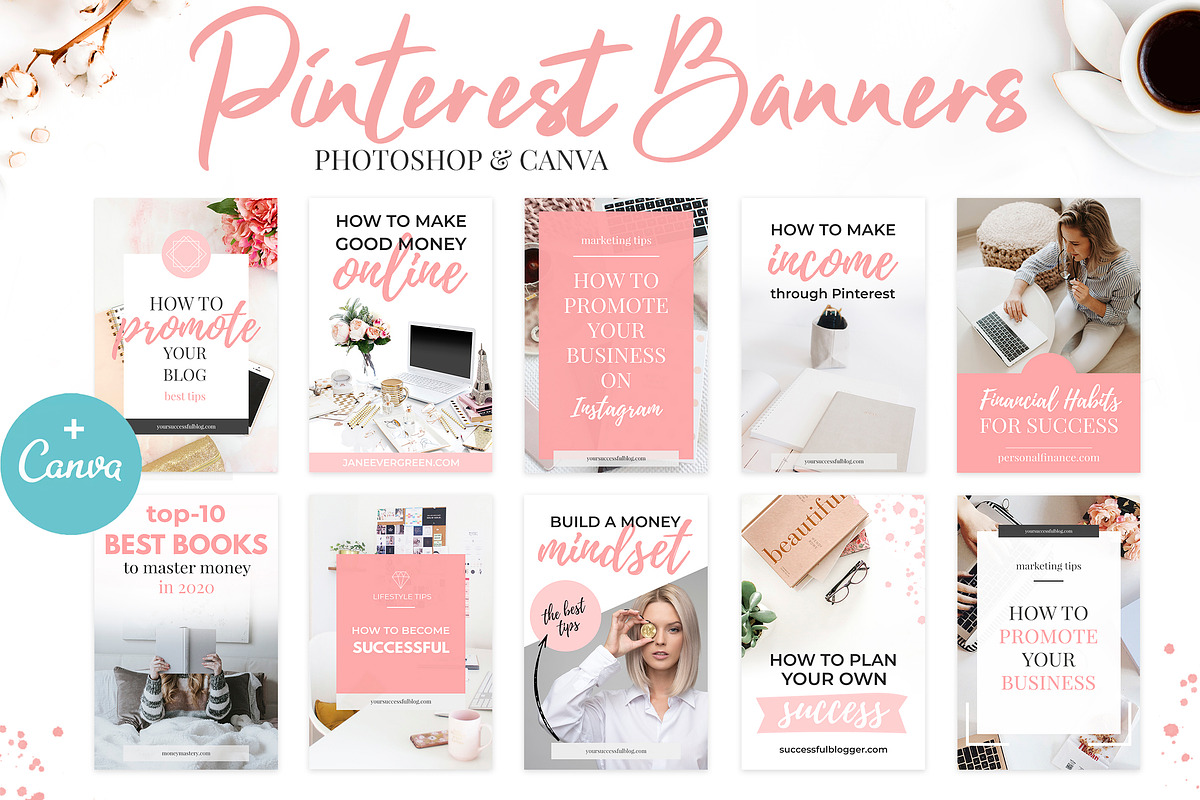 Canva Pinterest Templates, a Social Media Template by SwitzerShop