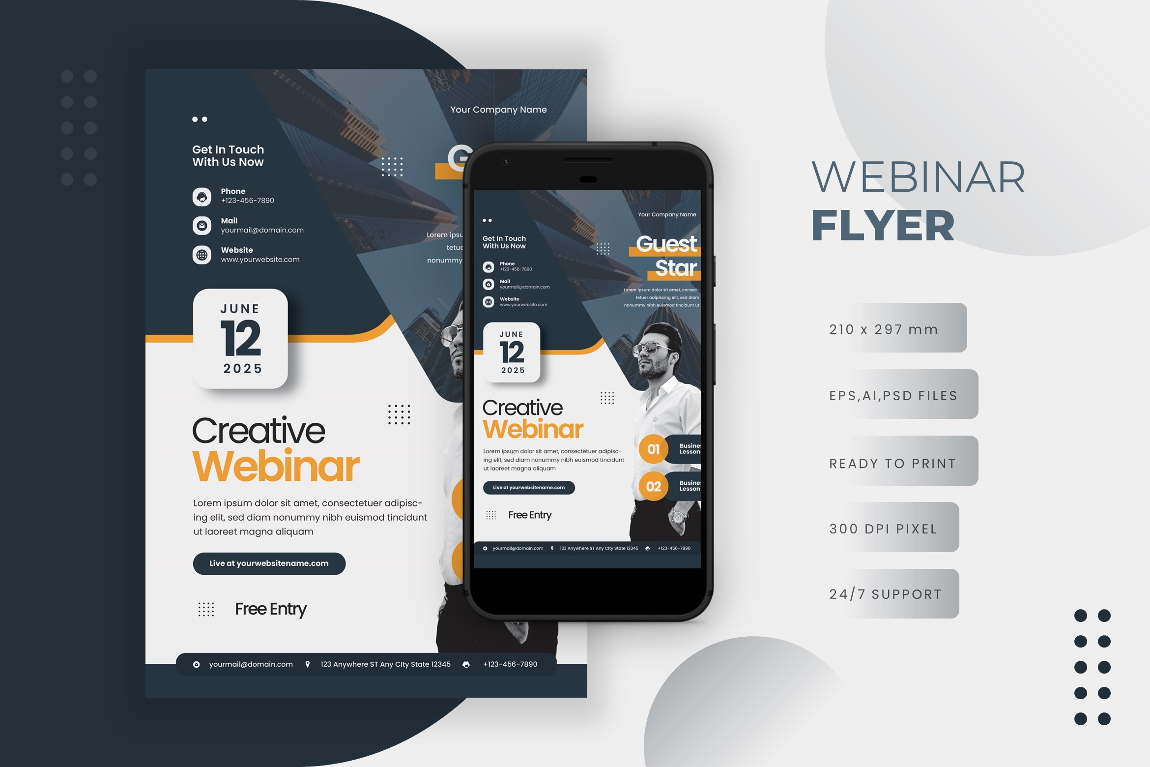 Webinar - Flyer, a Print Template by VUNIRA