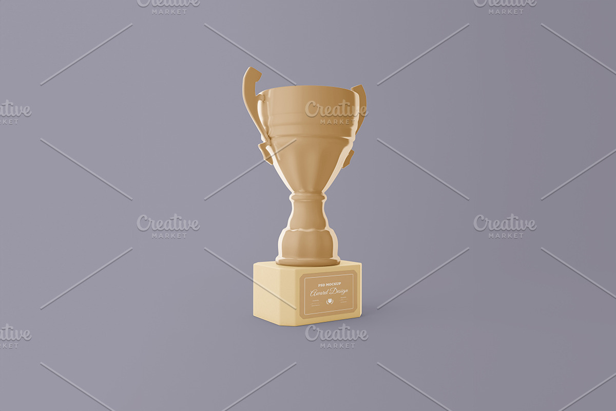 Trophy Cup Mockup, an Advertising Mockup by Qaleb Studio
