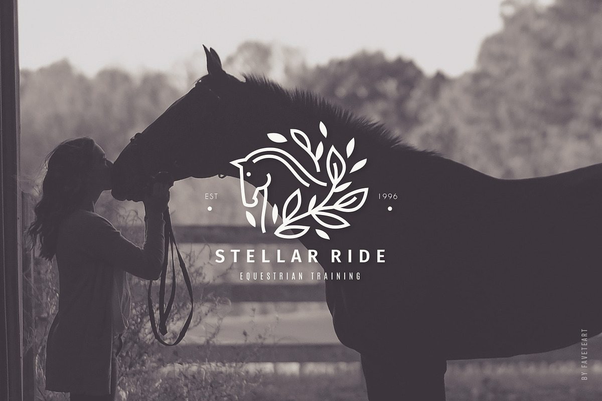 24 EQUINE LOGOS | fully editable, a Branding & Logo Template by Favete Art
