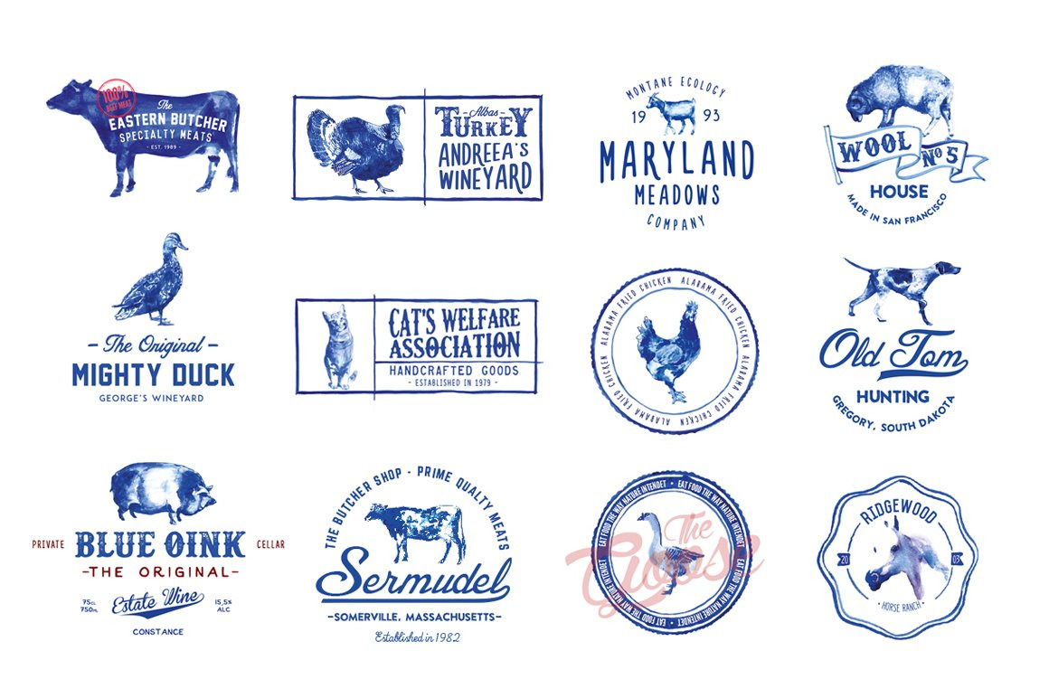 12 Handpainted Logos, a Branding & Logo Template by Liviu