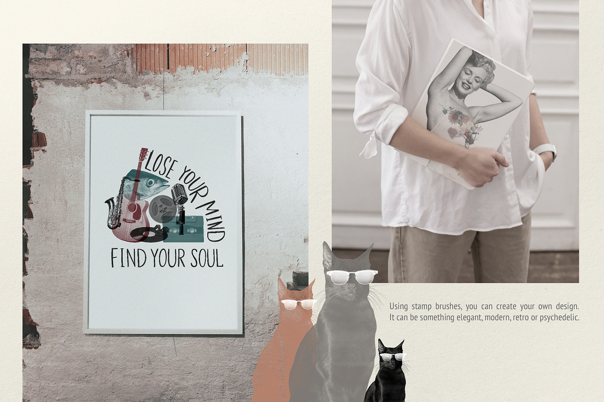 Marker Scribble and Collage Brushes