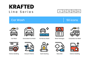 50 Car Wash Icons | Krafted Line, an Icon by Flat Icons | Creative Market