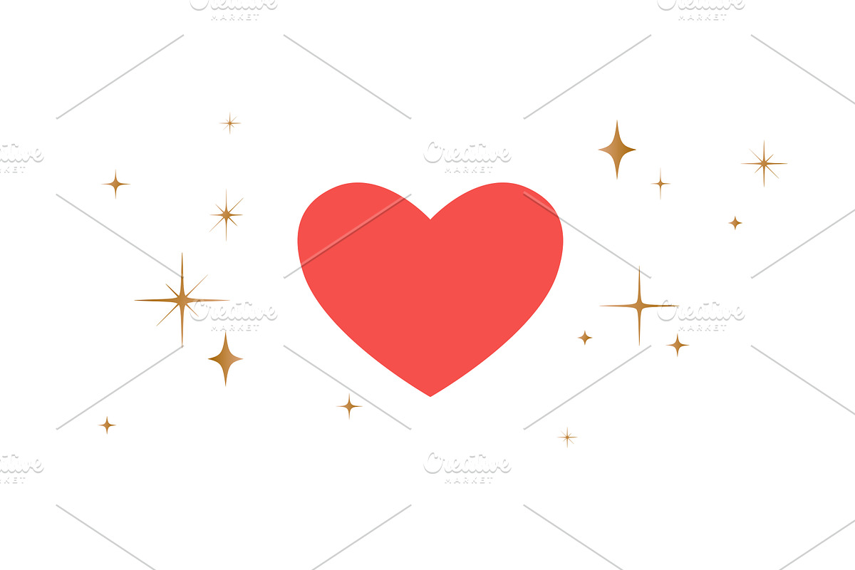 Heart sign, Love symbol with stars, an Object Illustration by Foxys ...