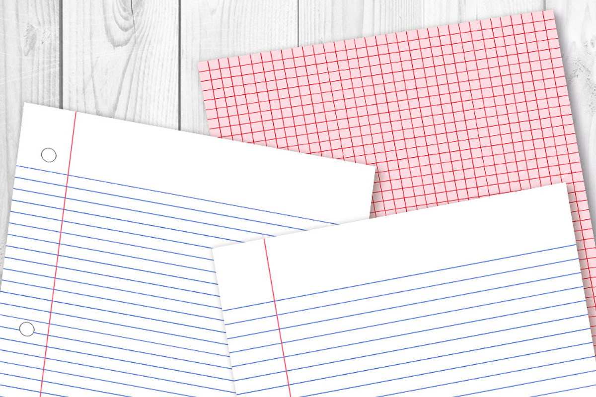 School / Writing Lined Digital Paper, a Pattern Graphic by The Digital ...